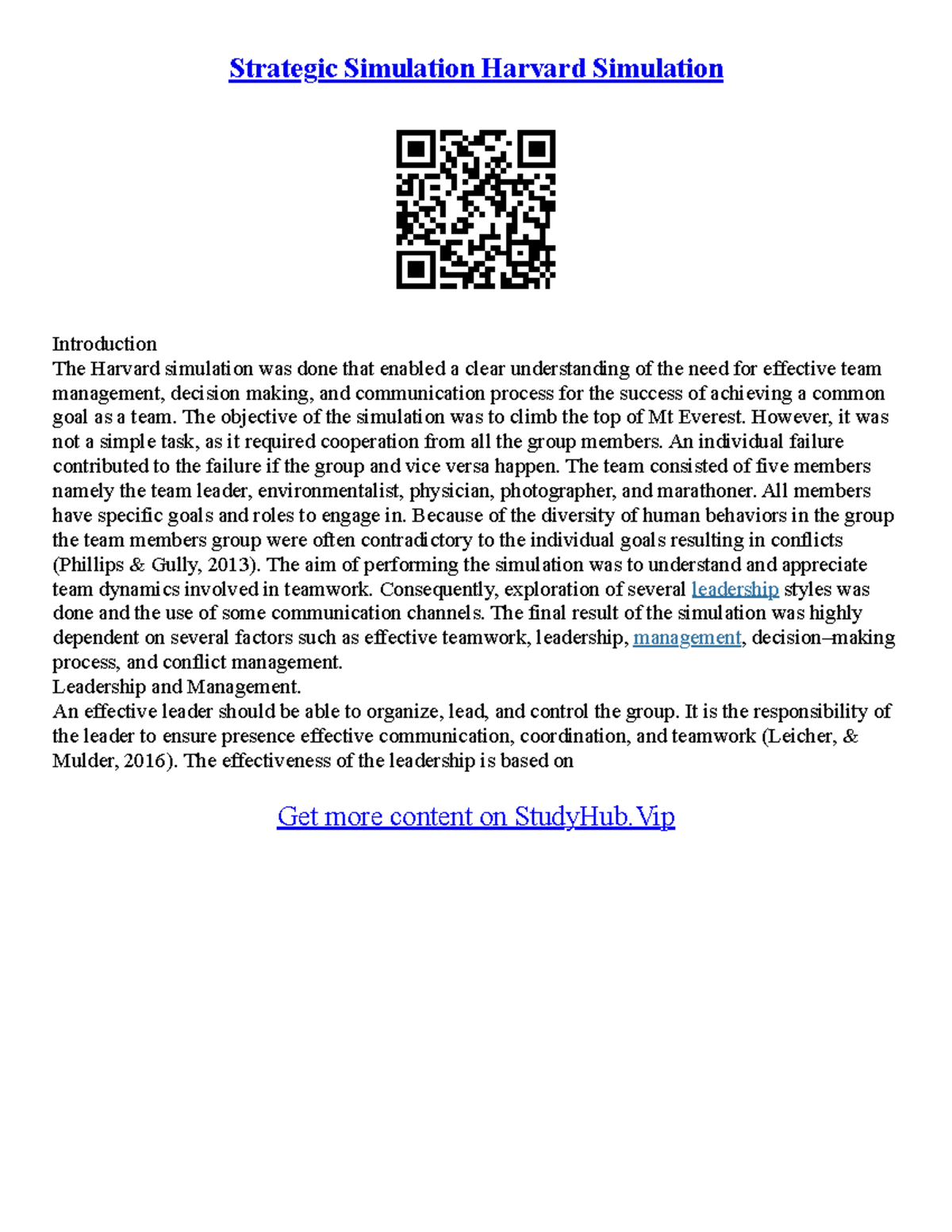 Harvard Essay Examples - Strategic Simulation Harvard Simulation Introduction The Harvard ...