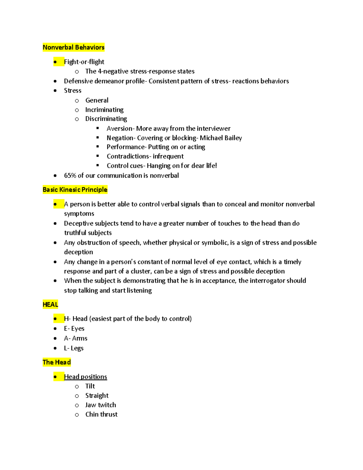Interview and Interrogation Chapter 6 - Nonverbal Behaviors Fight-or ...