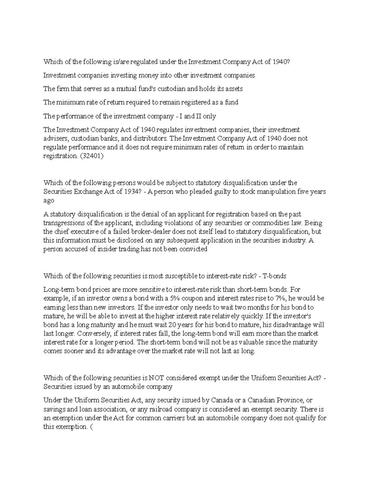 Note 22 - series 66 - Which of the following is/are regulated under the ...