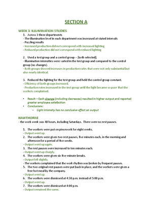 Org Psych Notes - Organisational Psychology Sessions 1&2: Situating ...