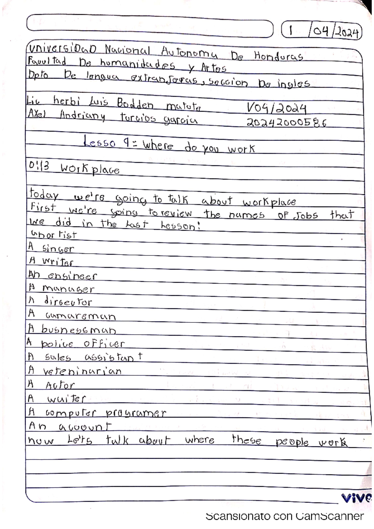 Turcios Axel U3T1a33 - ingles l - Studocu