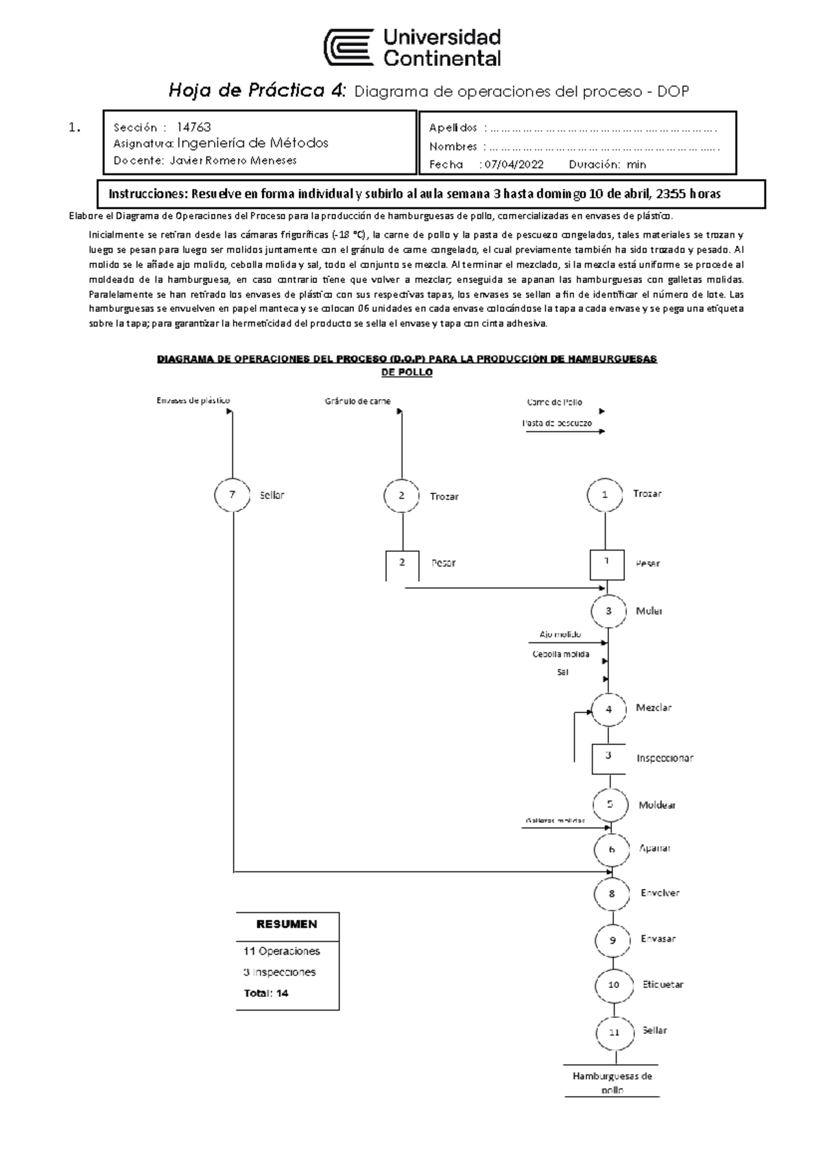 Hoja de Práctica 4 DOP 2022 00 Hamburguesa, Mermelada Helado (1) - Hoja ...