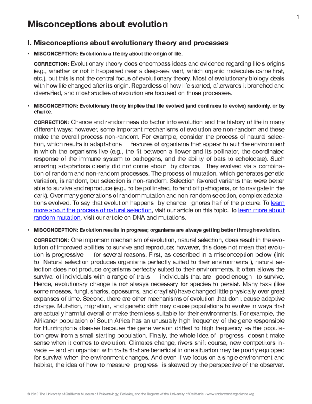Inbound 6650456601574393481 - Misconceptions about evolution I. Misconceptions about ...