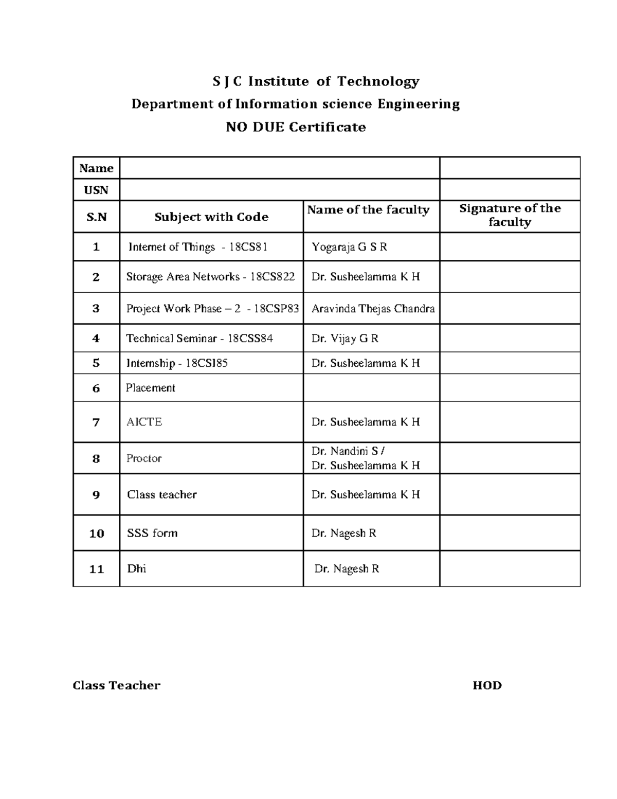 8-B-NO due certificate - S J C Institute of Technology Department of Information science ...
