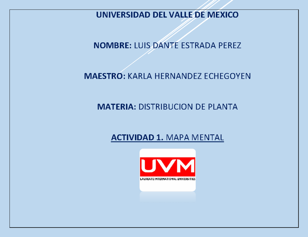 A#1 LDEP de la materia distribucion de planta - UNIVERSIDAD DEL VALLE ...