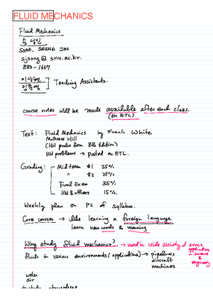 Fluid Mechanics Homework 4 2023 1 - CE 217 Fluid Mechanics Homework Assignment 4 Due Date ...