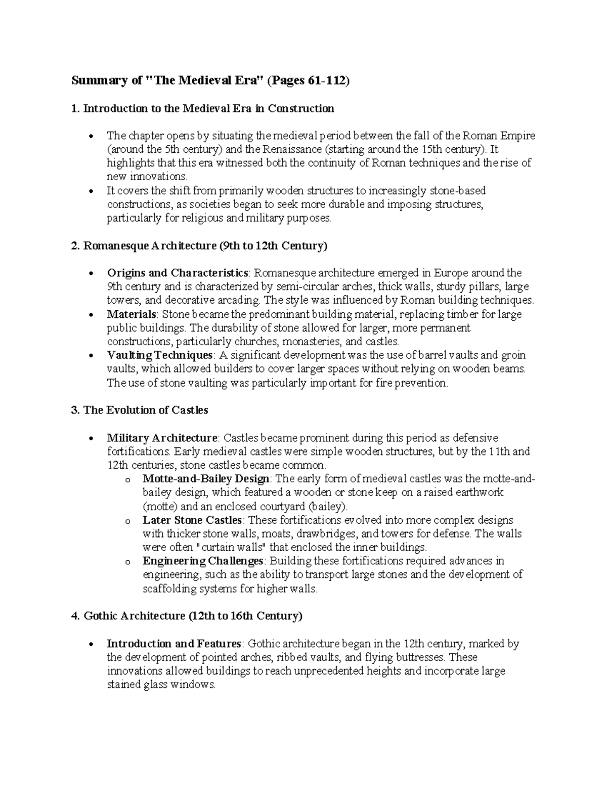 Chapter 2 Notes - Summary of "The Medieval Era" (Pages 61-112 ...