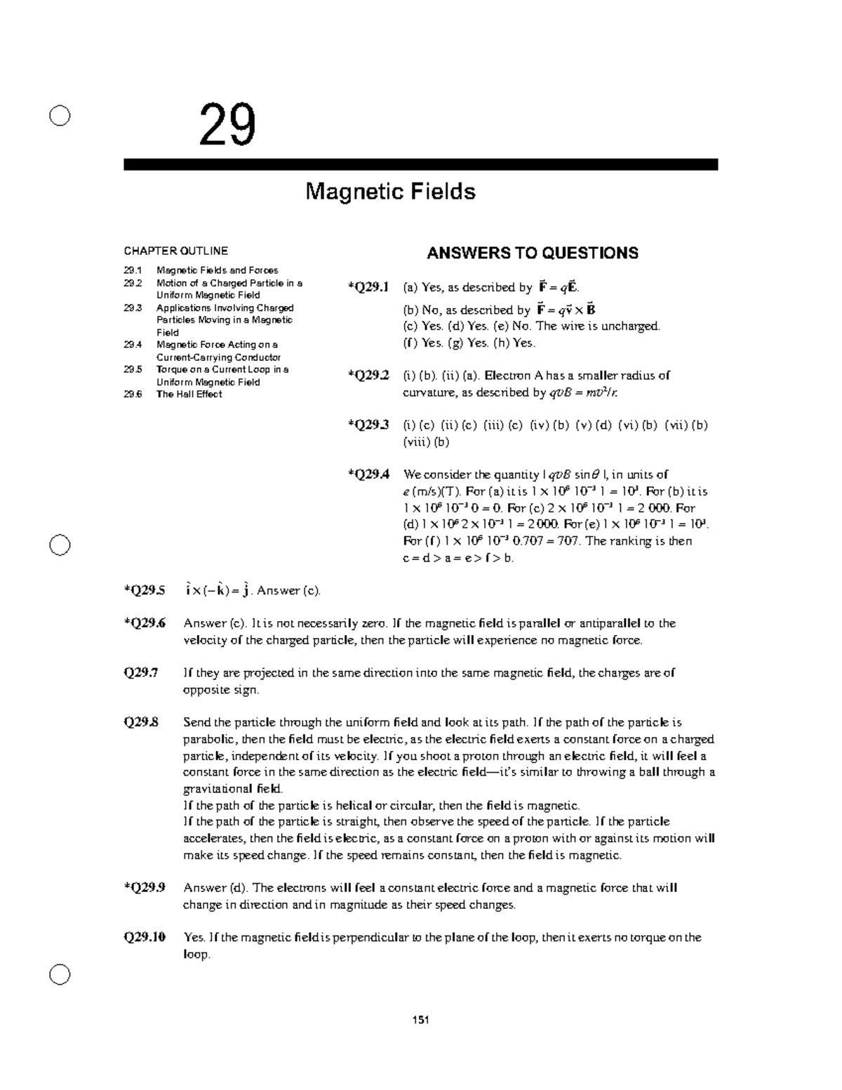 SM_chapter29.pdf - 29 Magnetic Fields CHAPTER OUTLINE 29 Magnetic Fields and Forces 29 Motion of ...