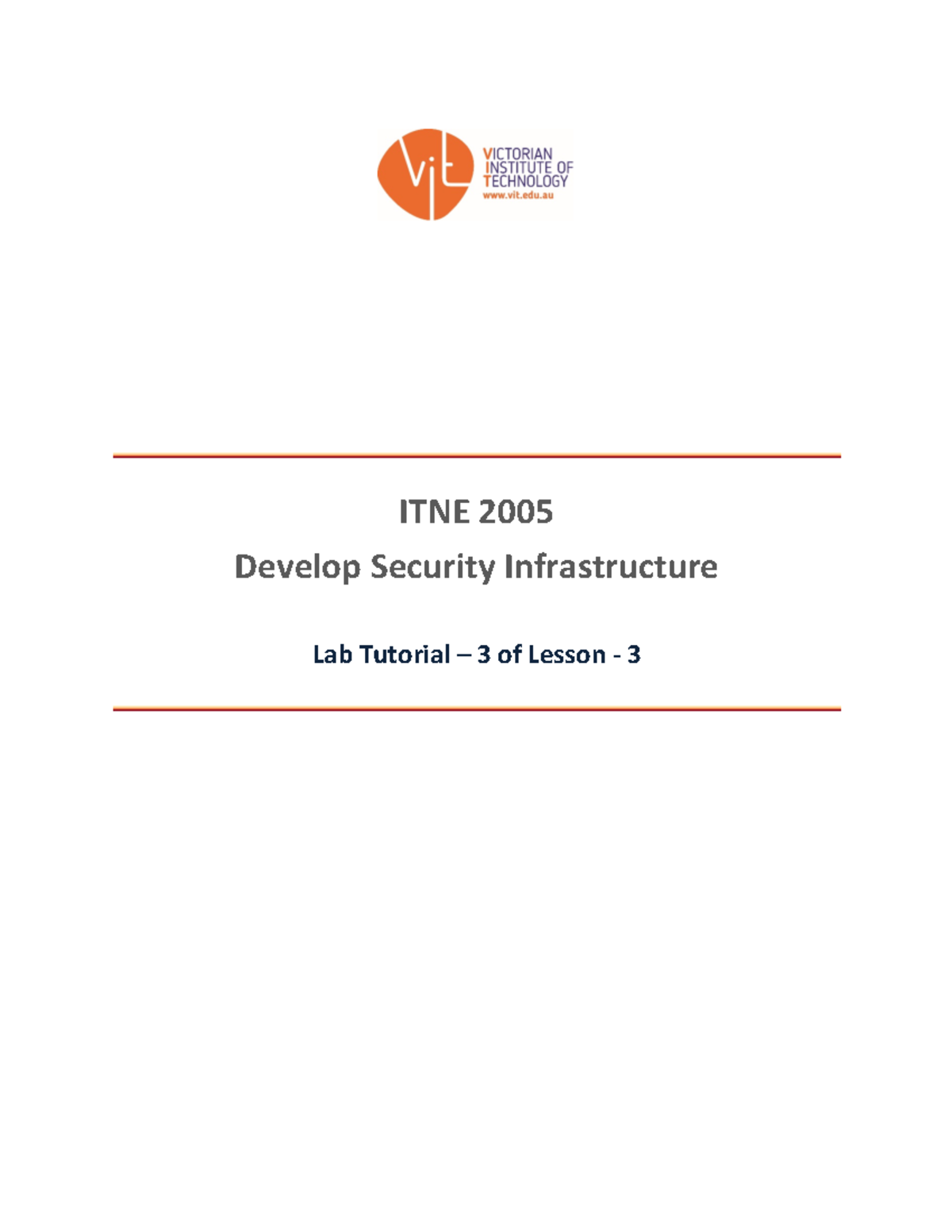 ITNE2005 Lab Tutorial Lesson 3 Tutorial Lab - ITNE 2005 Develop ...