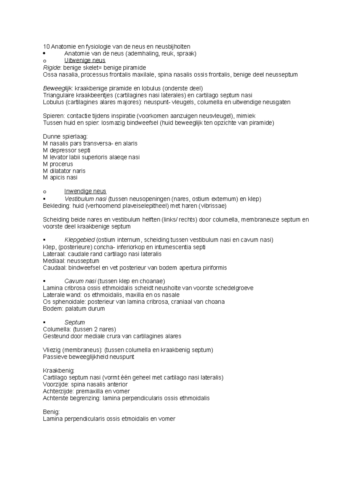 Dag 2 Neus en neusbijholten - 10 Anatomie en fysiologie van de neus en ...