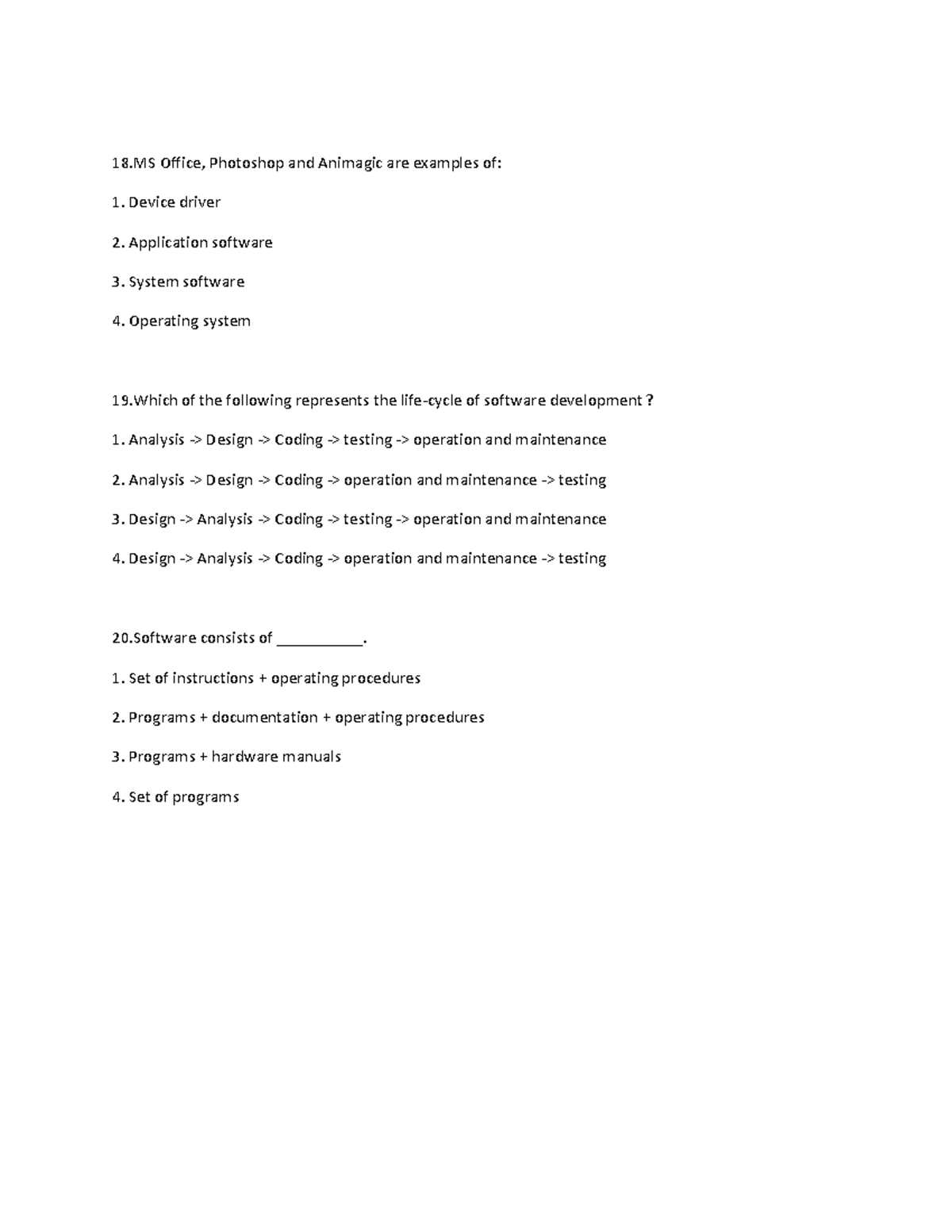 software engineering multi choice question - 18 Office, Photoshop and ...