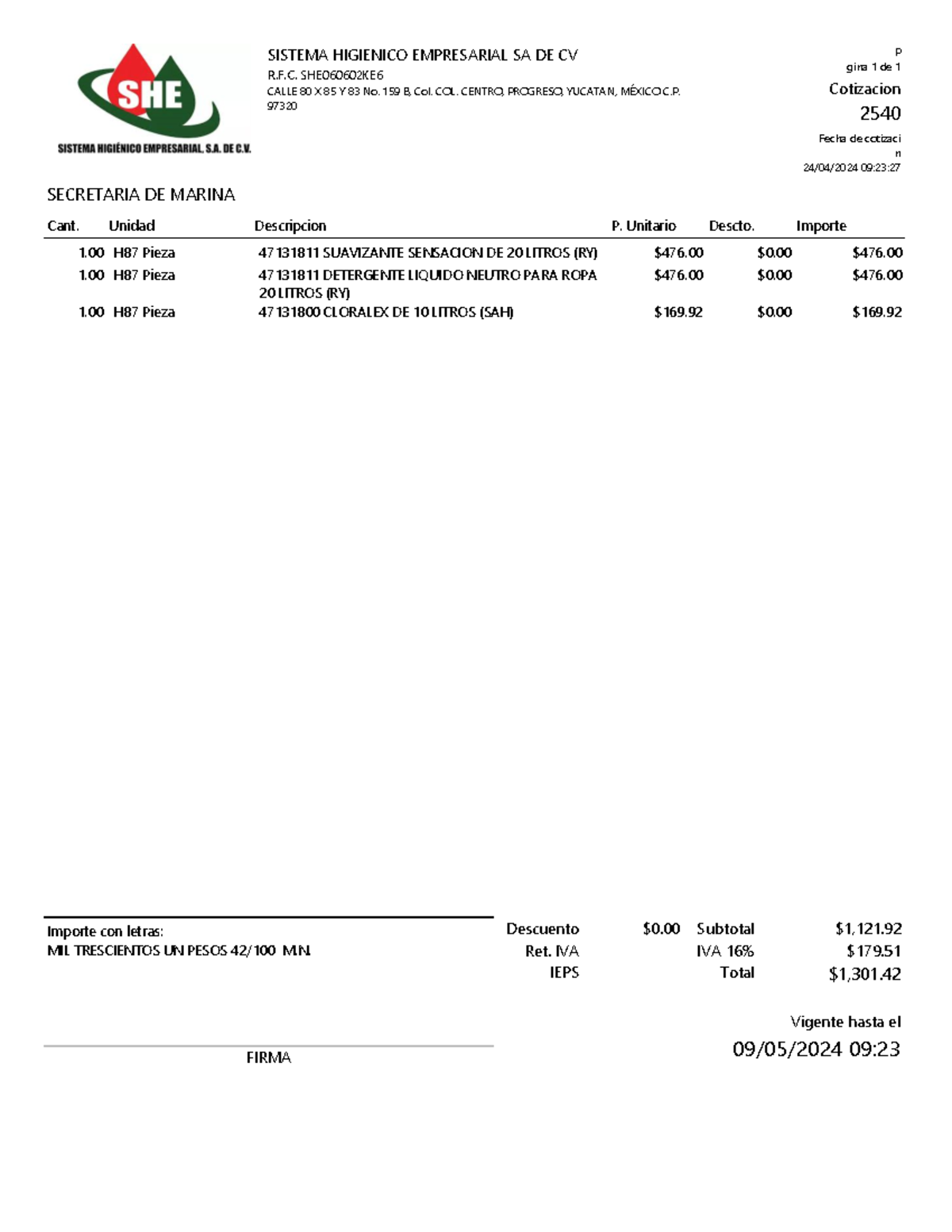 2540 - actividad 2 - Cant. Unidad Descripcion P. Unitario Descto ...
