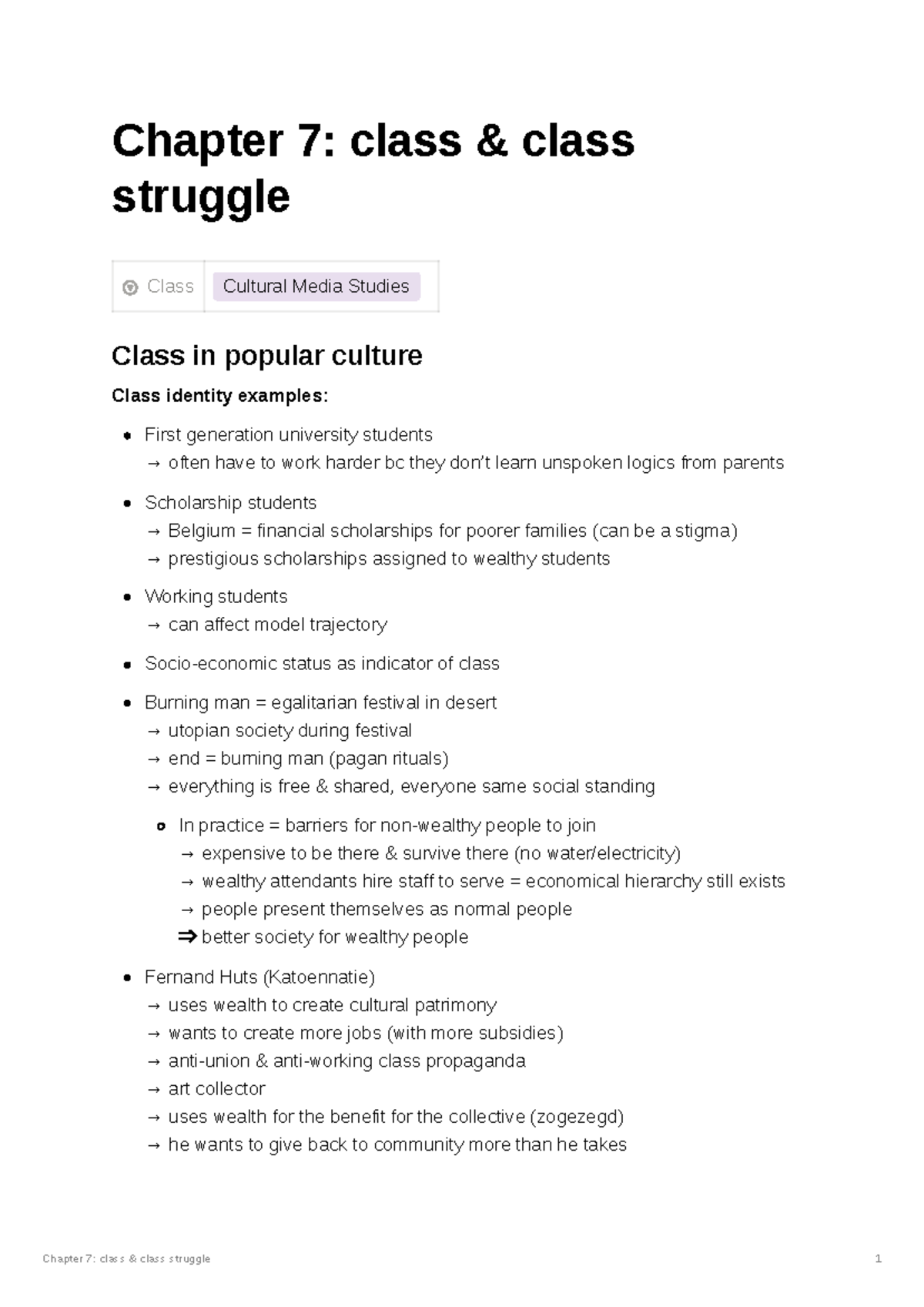 Chapter 7 Class And Class Struggle Chapter 7 Class And Class Struggle Class Cultural Media