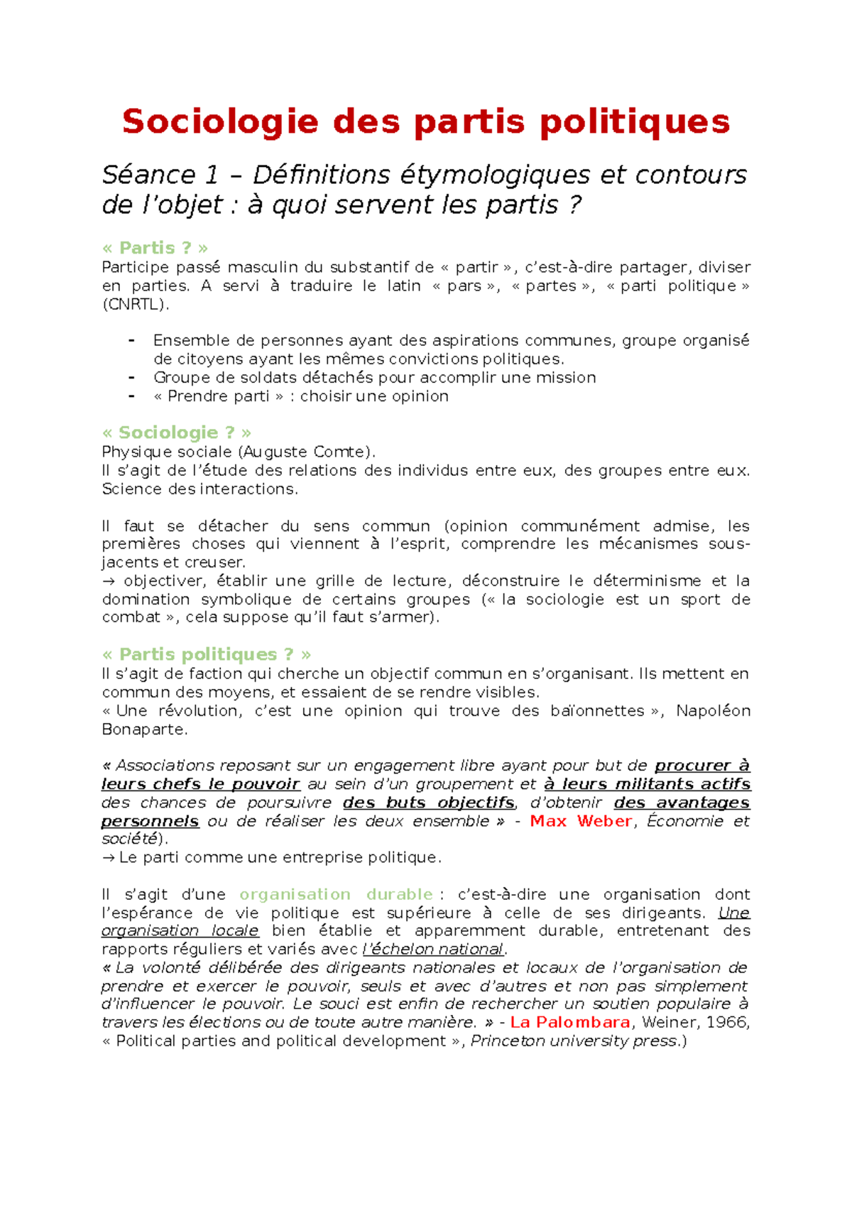 Sociologie des partis politiques - Sociologie des partis politiques ...