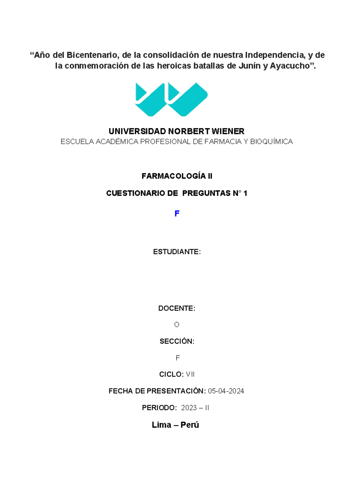 Documento 1 - “Año del Bicentenario, de la consolidación de nuestra ...