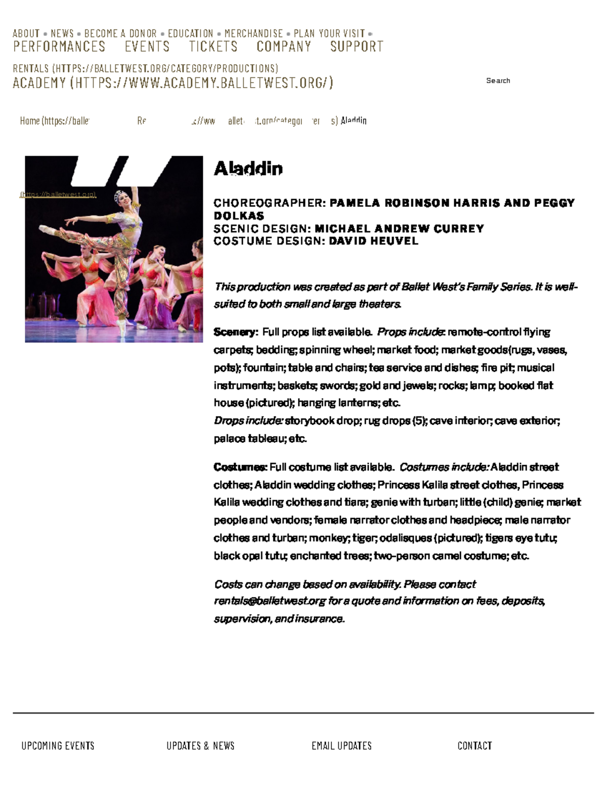 Aladdin Ballet West - idk - Home (balletwest) — Rentals — (balletwest ...