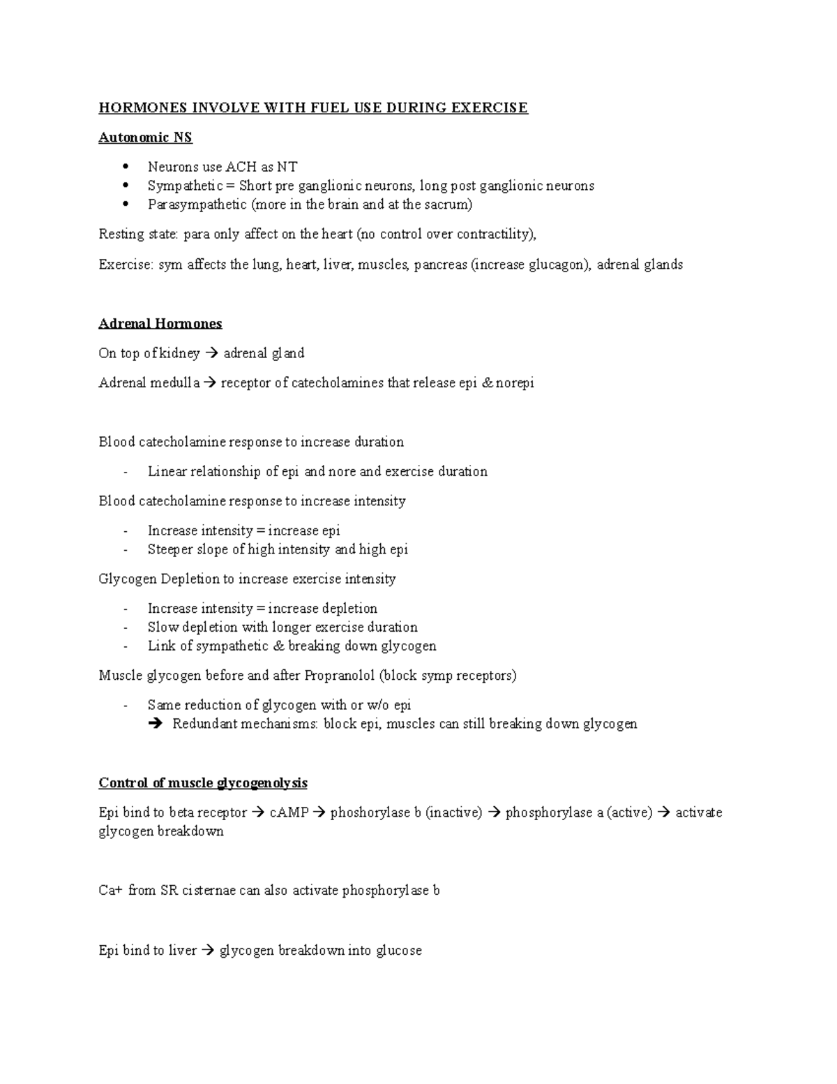 Hormones Involve WITH FUEL USE During Exercise - HORMONES INVOLVE WITH ...