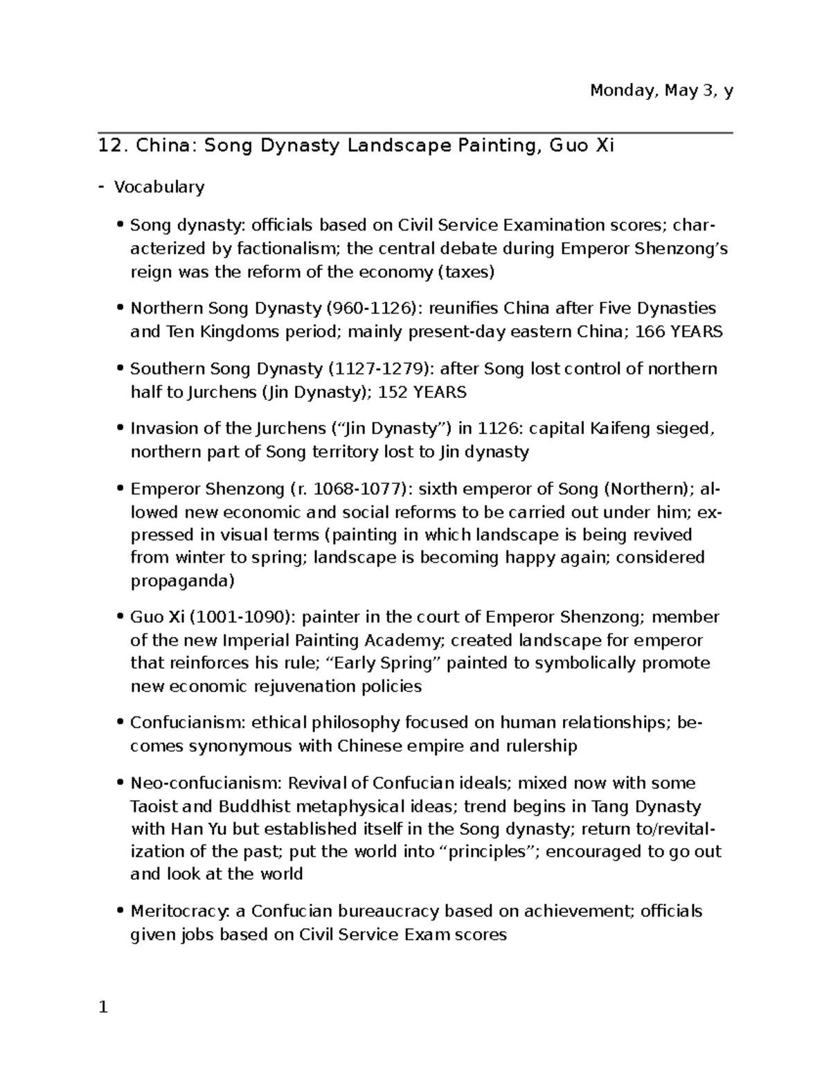 Notes 10:1 - 12. China: Song Dynasty Landscape Painting, Guo Xi ...