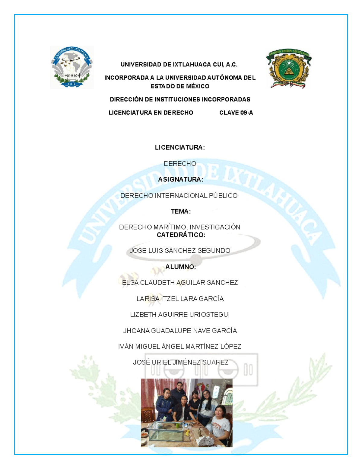 Derecho maritimo trabajo de investigacion - UNIVERSIDAD DE IXTLAHUACA CUI, A. INCORPORADA A LA ...