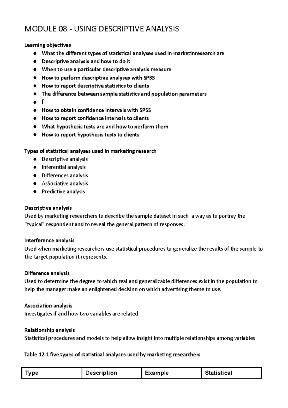 Module 08 - Using Descriptive Analysis - MODULE 08 - USING DESCRIPTIVE ...