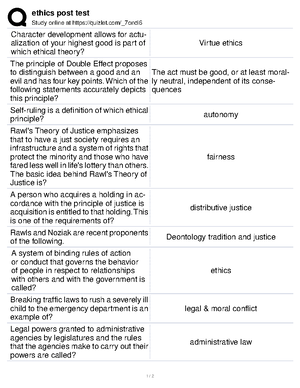 Assignment 12 Ethics - Quality of life, in the context of healthcare ...