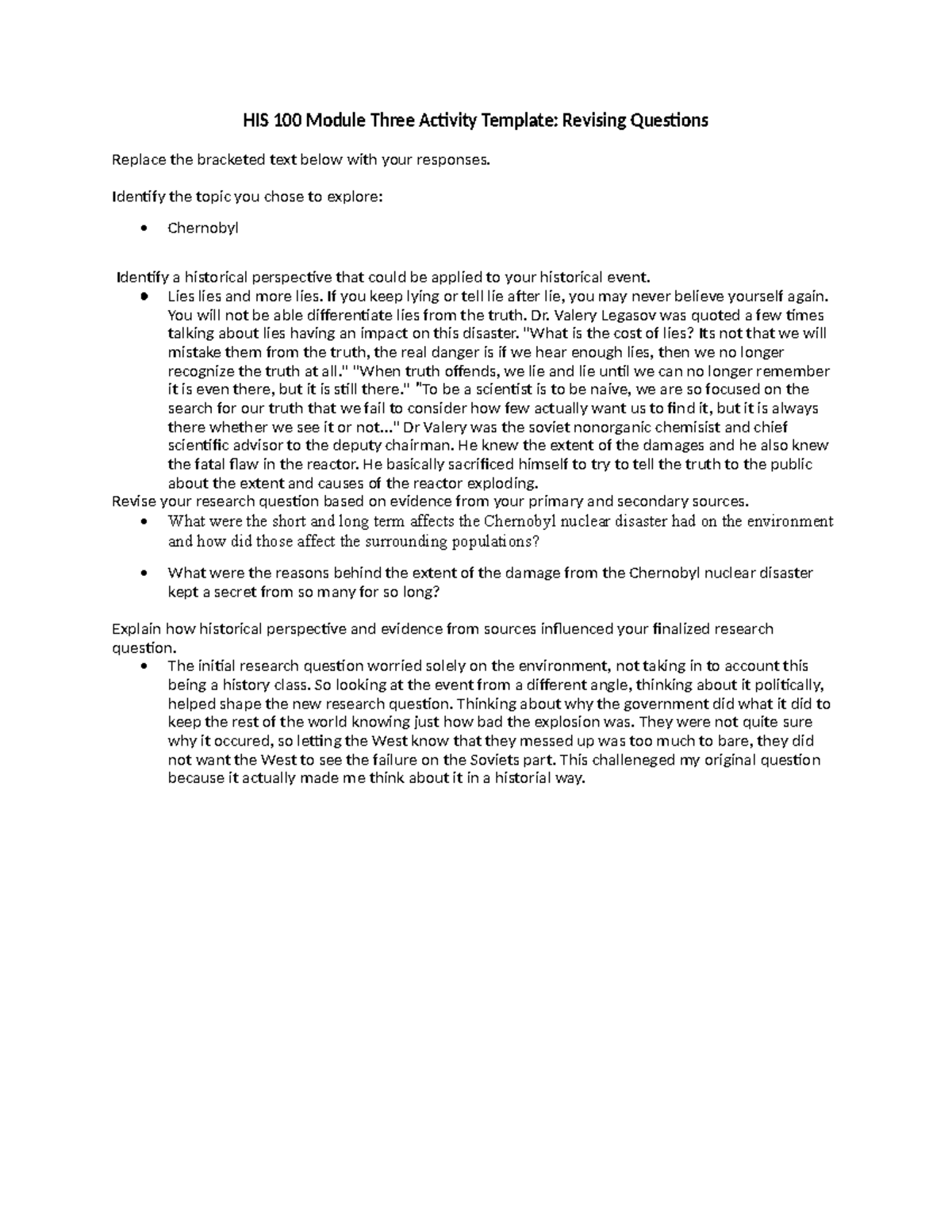 HIS 100 Activity Three Revising Questions - HIS 100 Module Three ...