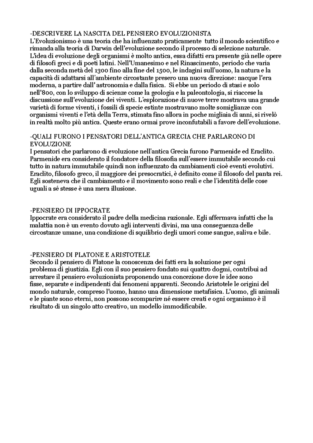 Esercitazione lez 7 - Antropologia -DESCRIVERE LA NASCITA DEL PENSIERO ...