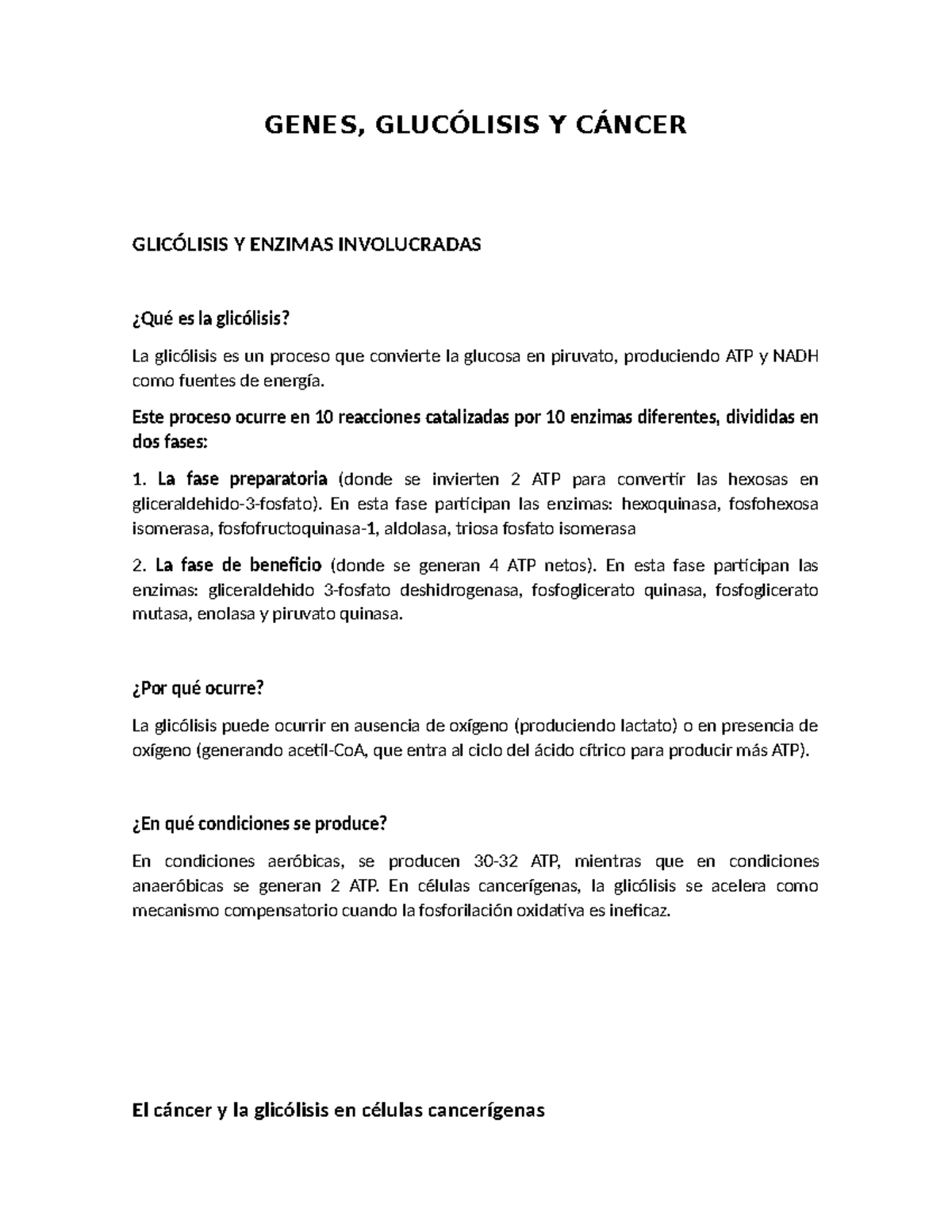 Bioca - cuco meltibg - GENES, GLUCÓLISIS Y CÁNCER GLICÓLISIS Y ENZIMAS ...