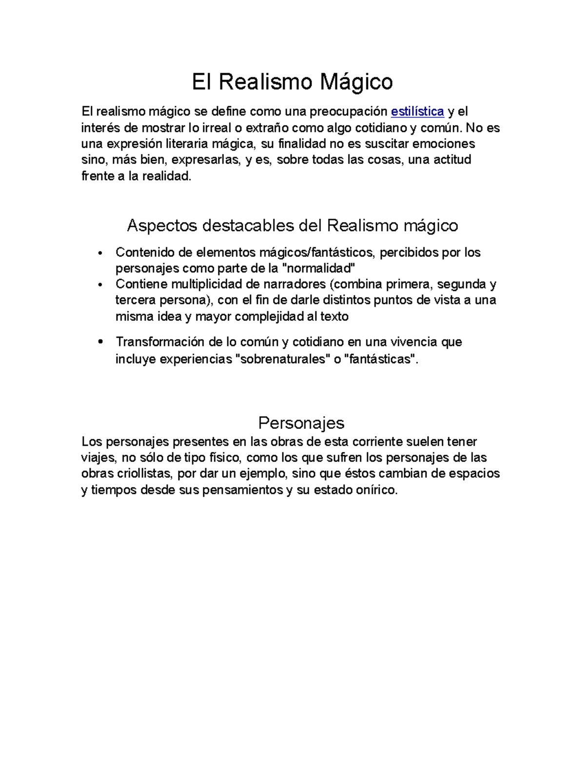 El Realismo Mágico - El Realismo Mágico El realismo mágico se define ...