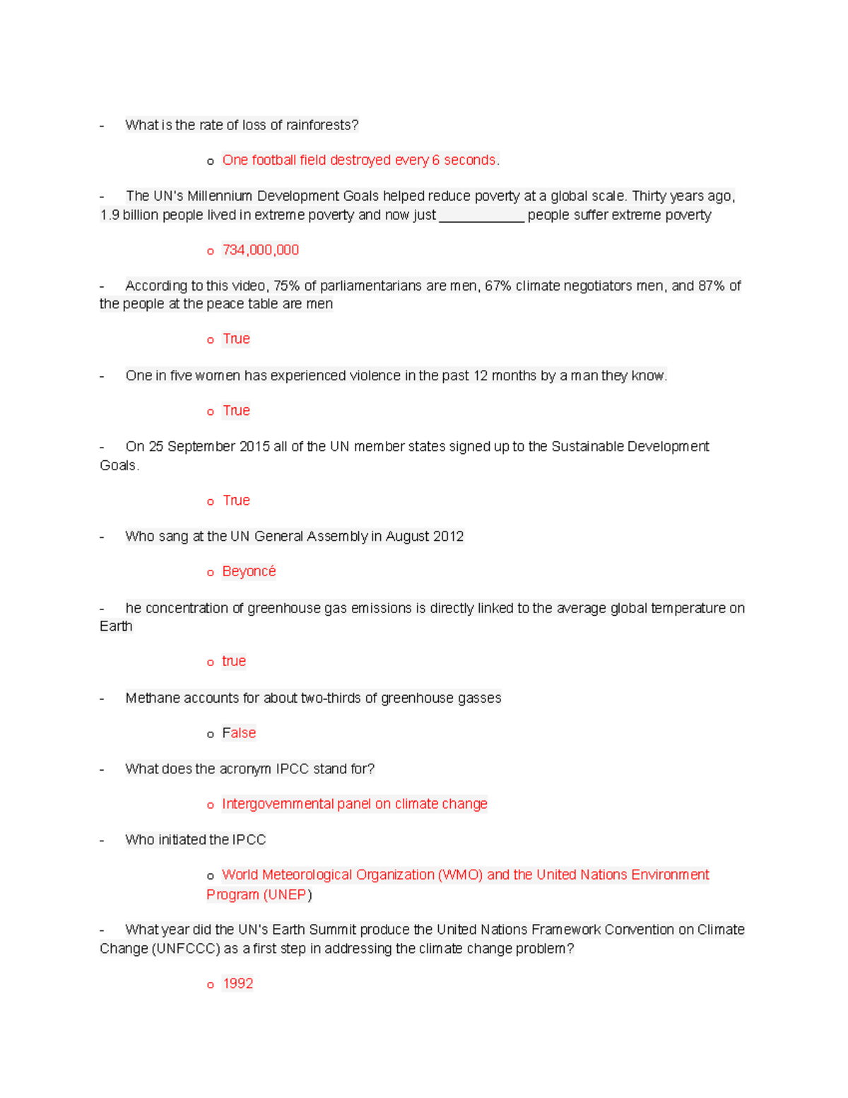 ENV 101 unit 2 notes pt17 - What is the rate of loss of rainforests? o ...