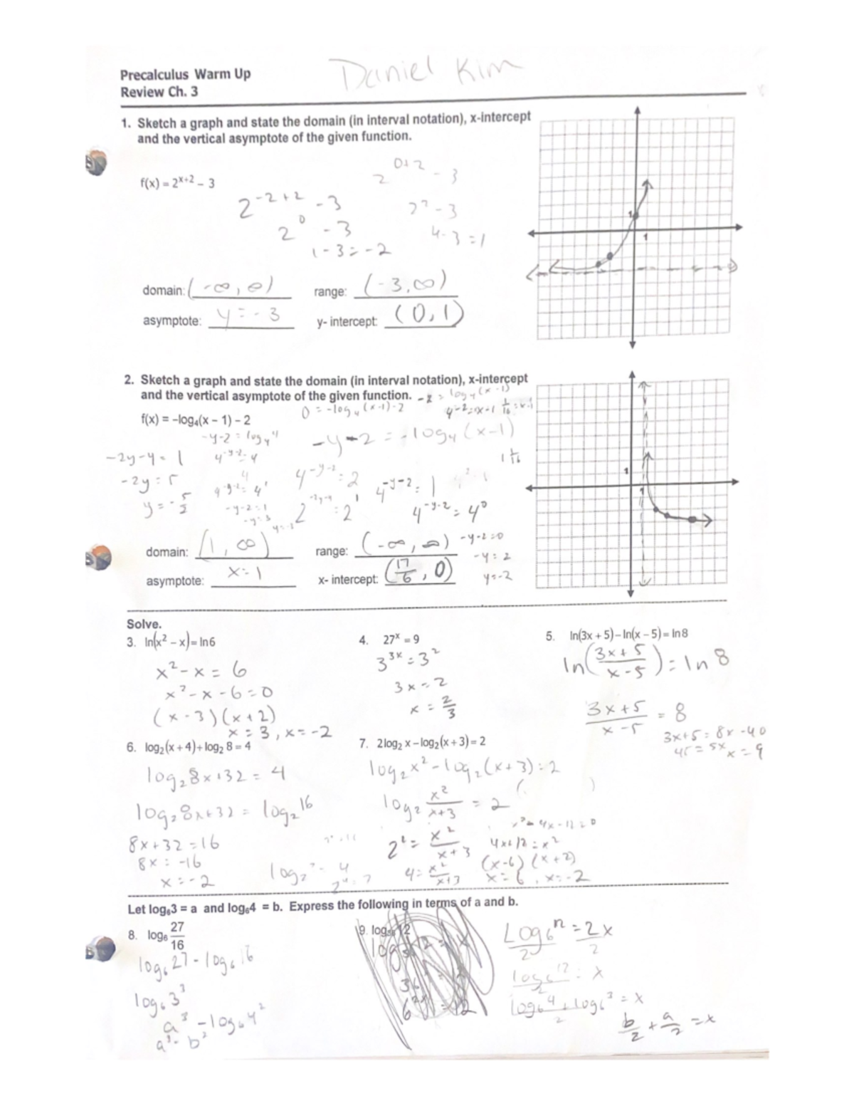 Precalculus Warm Up Unit 6 - MTH 154 - Studocu