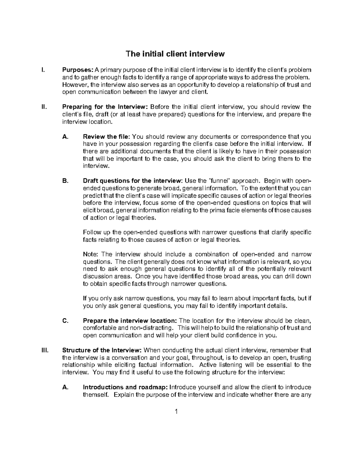 Interviewing tips - Mercer Law - The initial client interview I ...