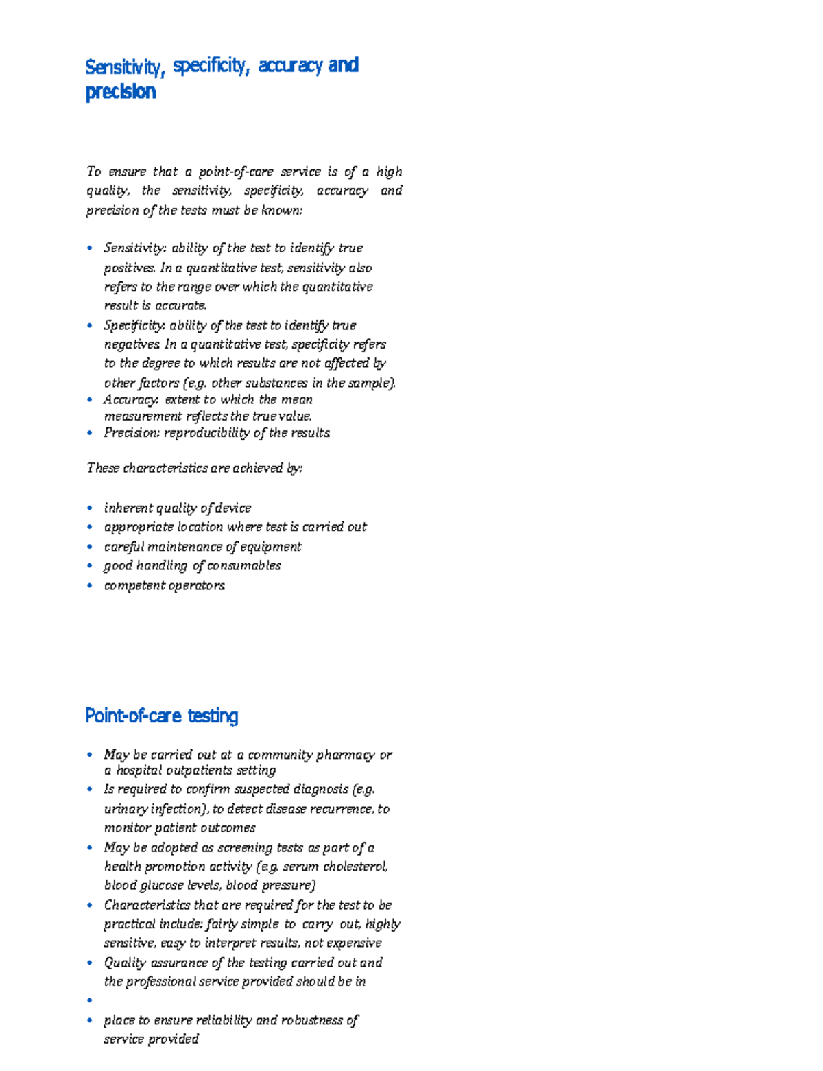 Sensitivity - In a quantitative test, sensitivity also refers to the ...