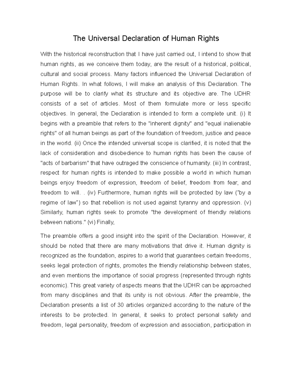 The Universal Declaration of Human Rights - Many factors influenced the ...