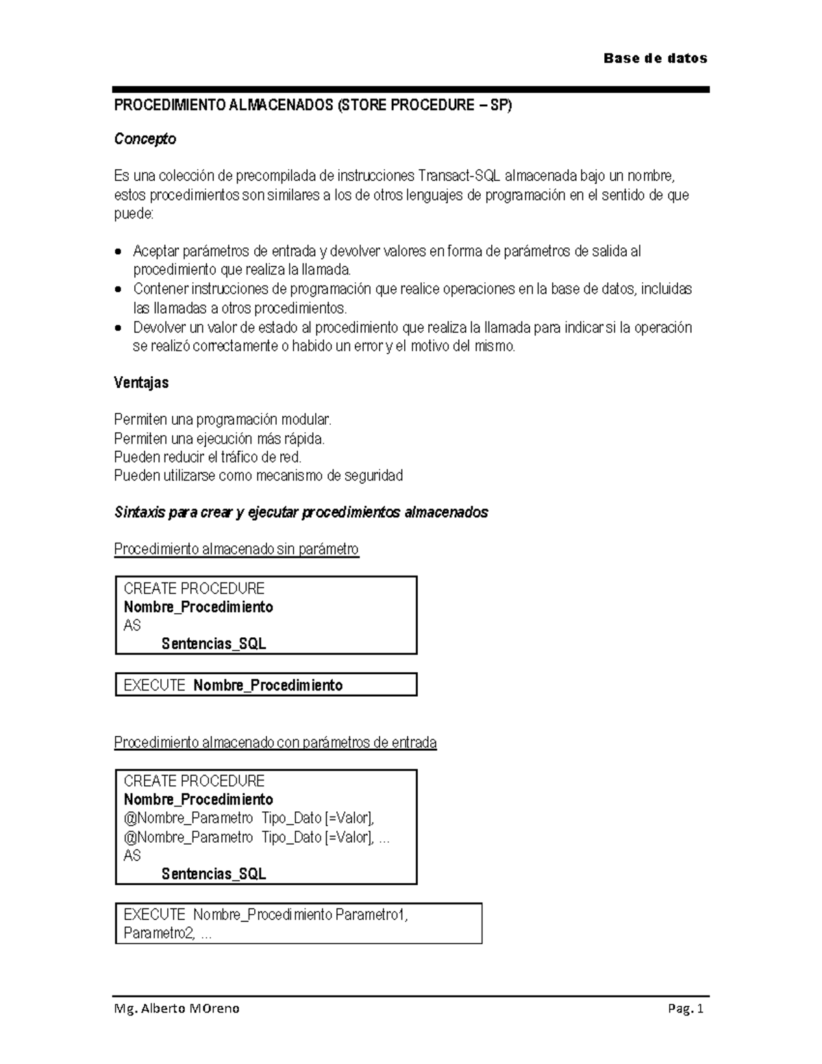 PROCEDURE_FUNCIONES SQL SERVER MANAGGMENT 2024 Según la UTP en tiempos ...