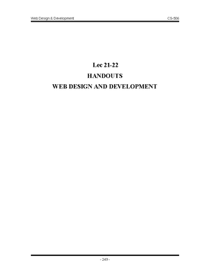 CS506- Finalterm Solved MCQS WITH References BY Moaaz - CS506- Web Design and Development Solved ...