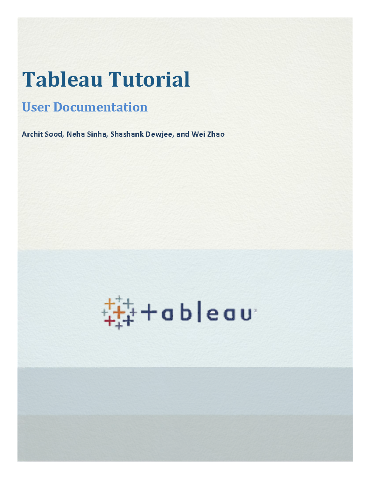 Tableau-Tutorial - tableau softeware - Tableau Tutorial User ...