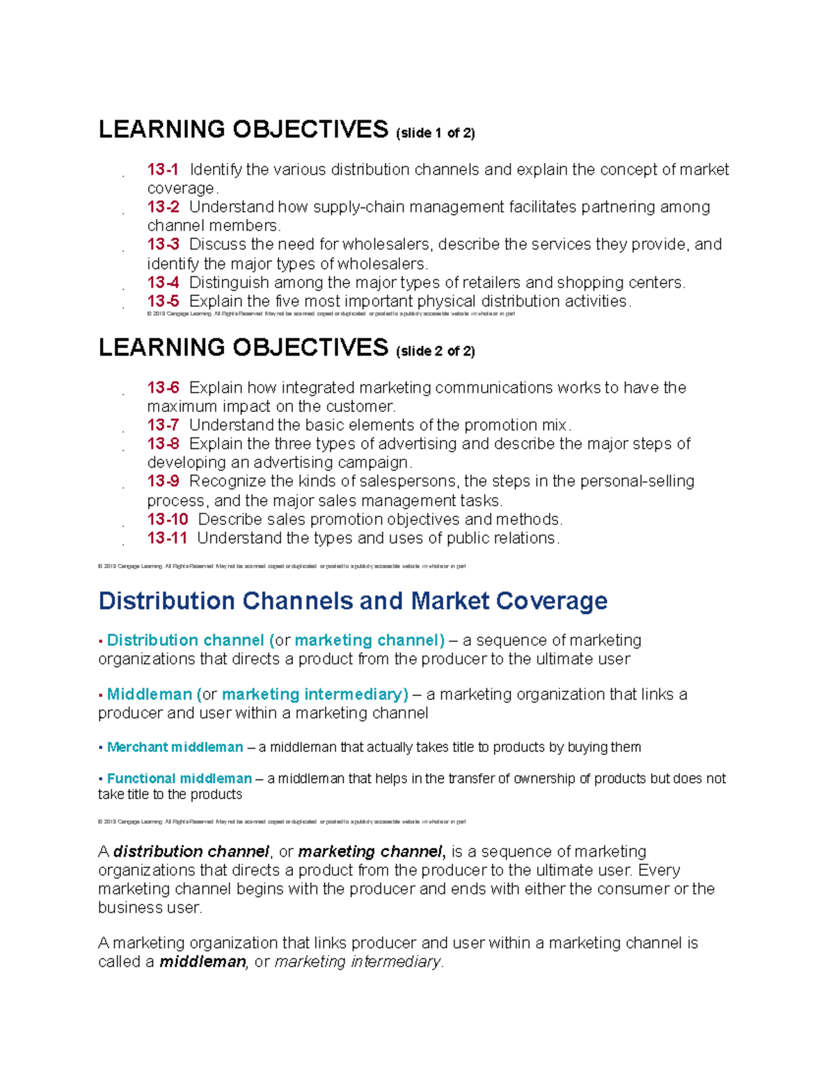 Chapter 13 - LEARNING OBJECTIVES (slide 1 of 2) 13-1 Identify the ...