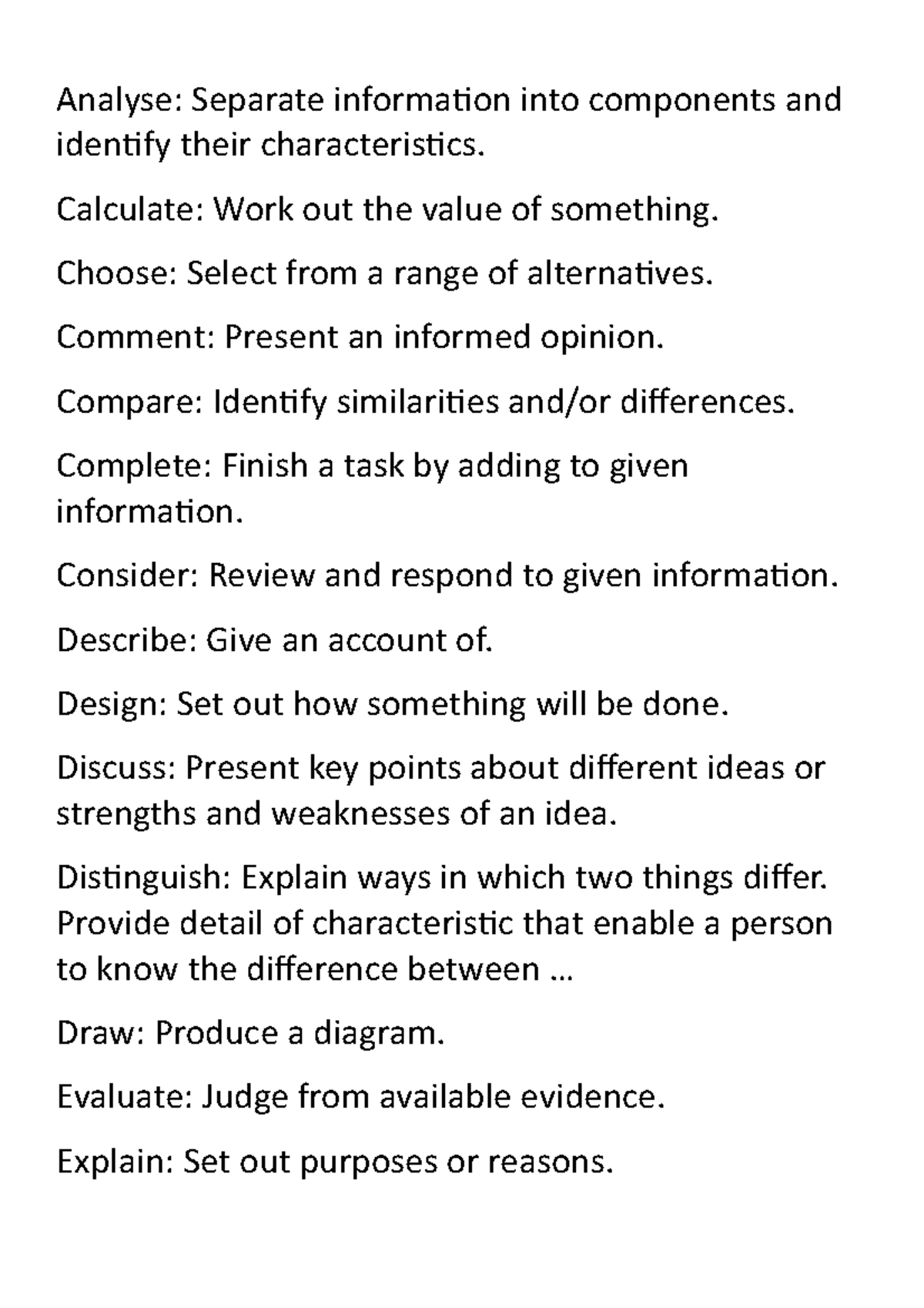 Command terms - Analyse: Separate information into components and ...