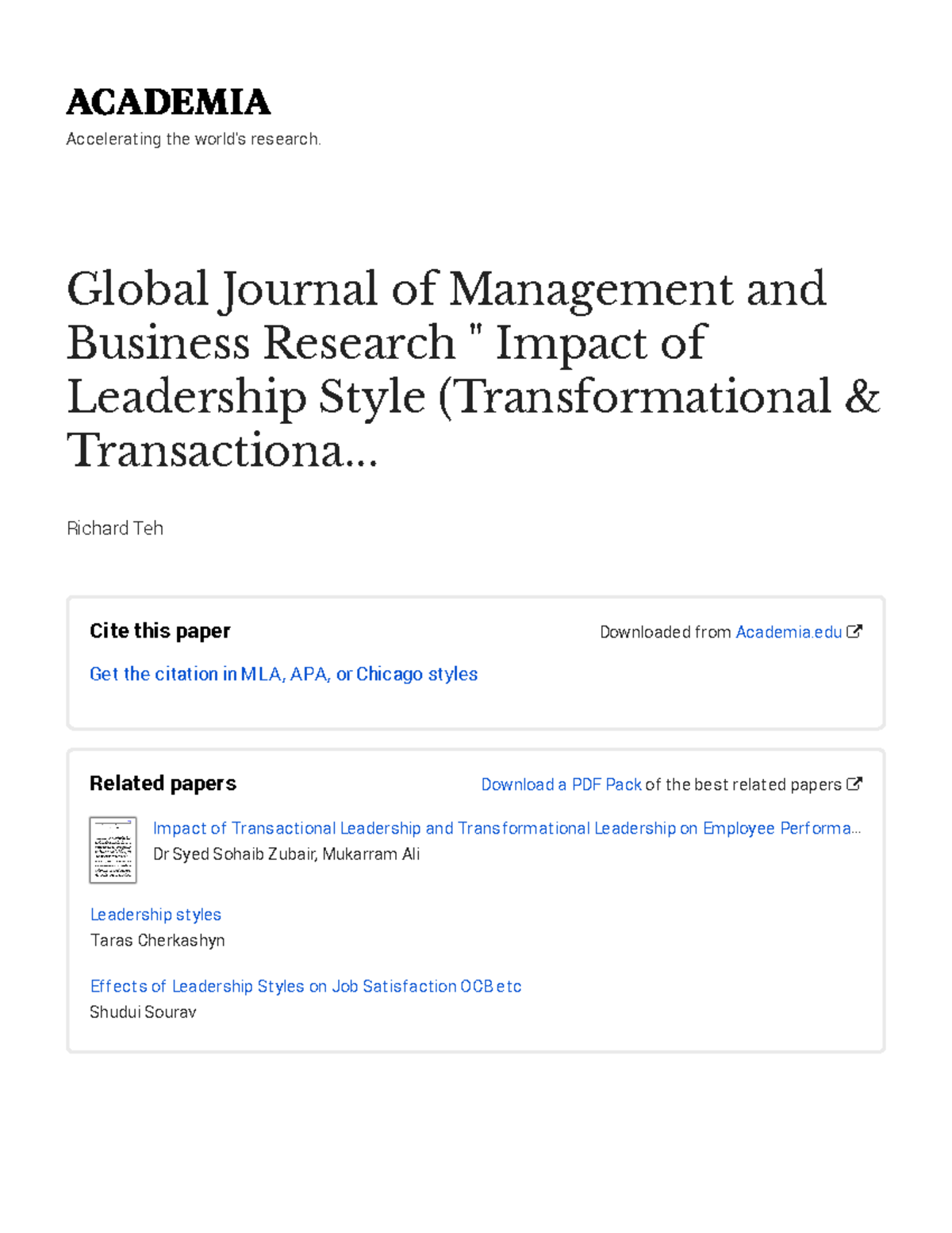 6 Impact of Leadership Style Transformational with cover page v2 ...