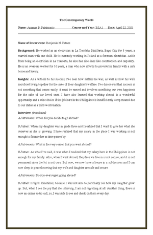 Poem - Performance Task - Who is Anamae? She was born in a small town ...