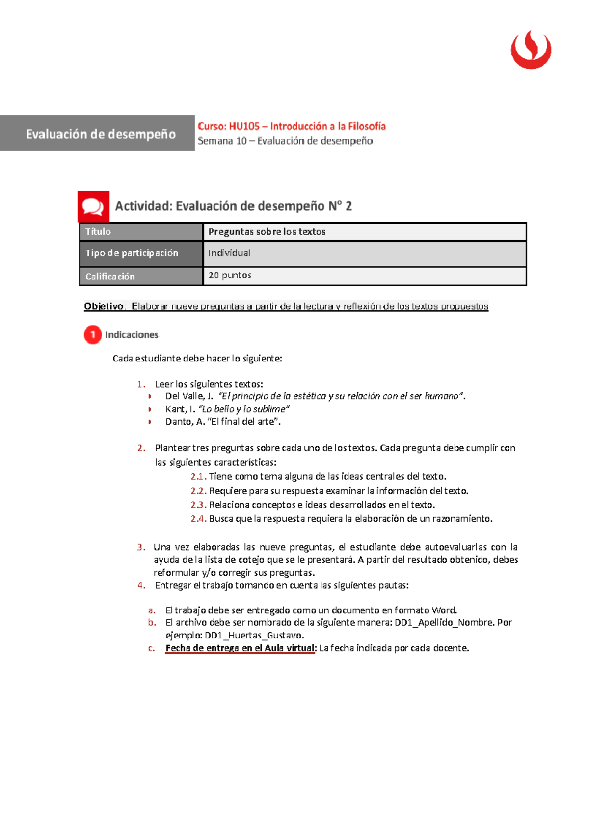 Ficha DD2 - dd2 - semana 10 - Título Preguntas sobre los textos Tipo de participación Individual ...