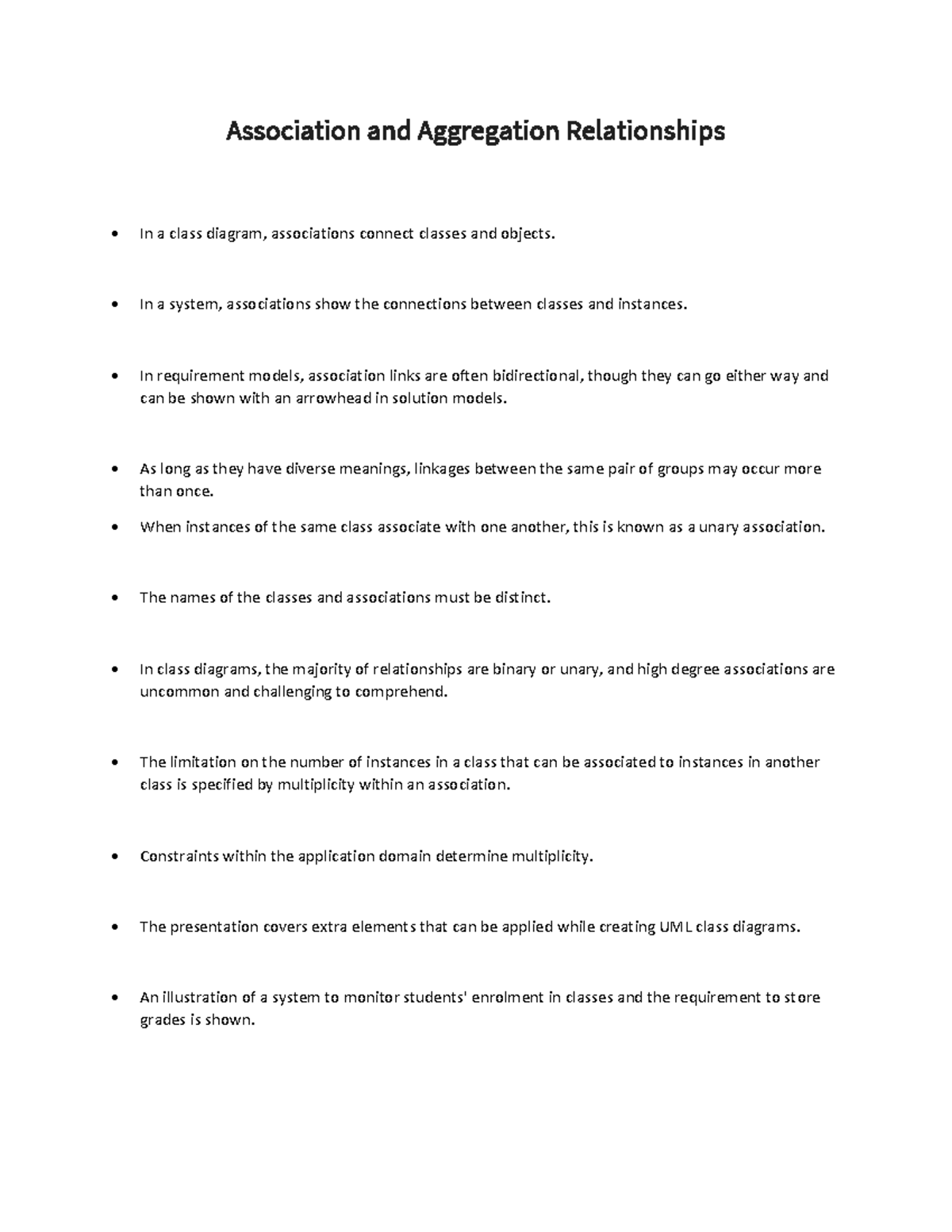 Association and Aggregation Relationships - In a system, associations show the connections ...