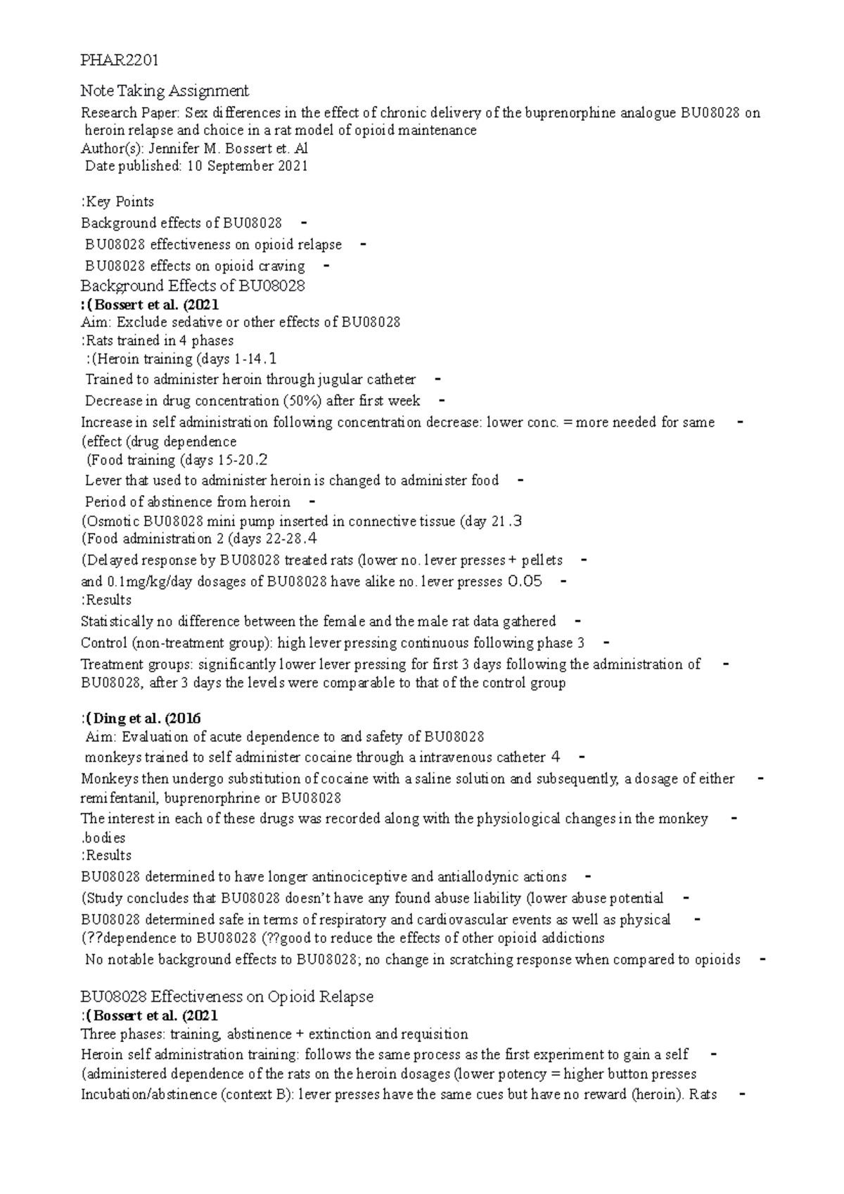 Note taking assignment - PHAR Note Taking Assignment Research Paper ...