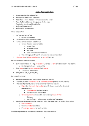 Lecture 1 cell metabolism - Lecture 1 30/01/ metabolsim complex and ...
