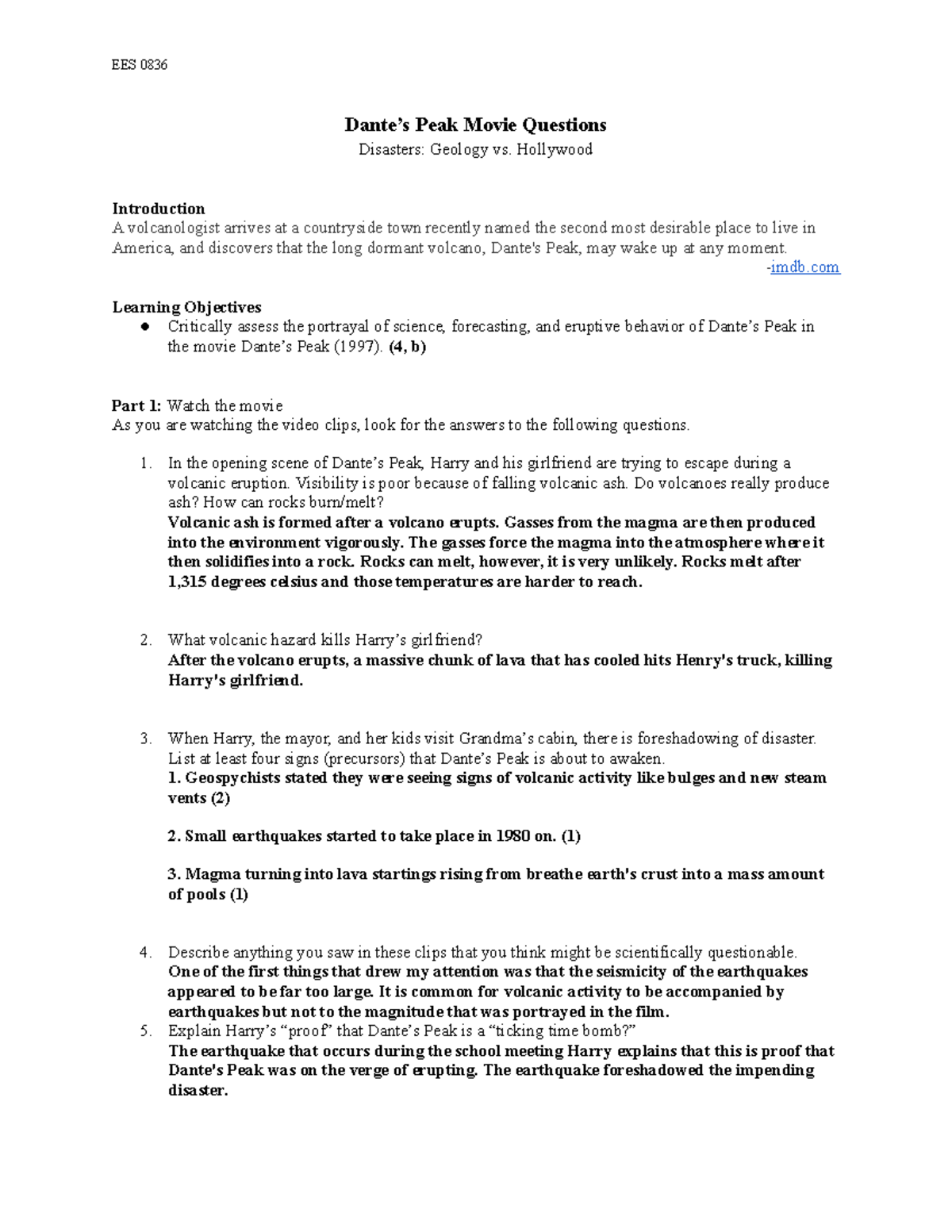 MQ Dante's Peak - EES 0836 Dante’s Peak Movie Questions Disasters ...