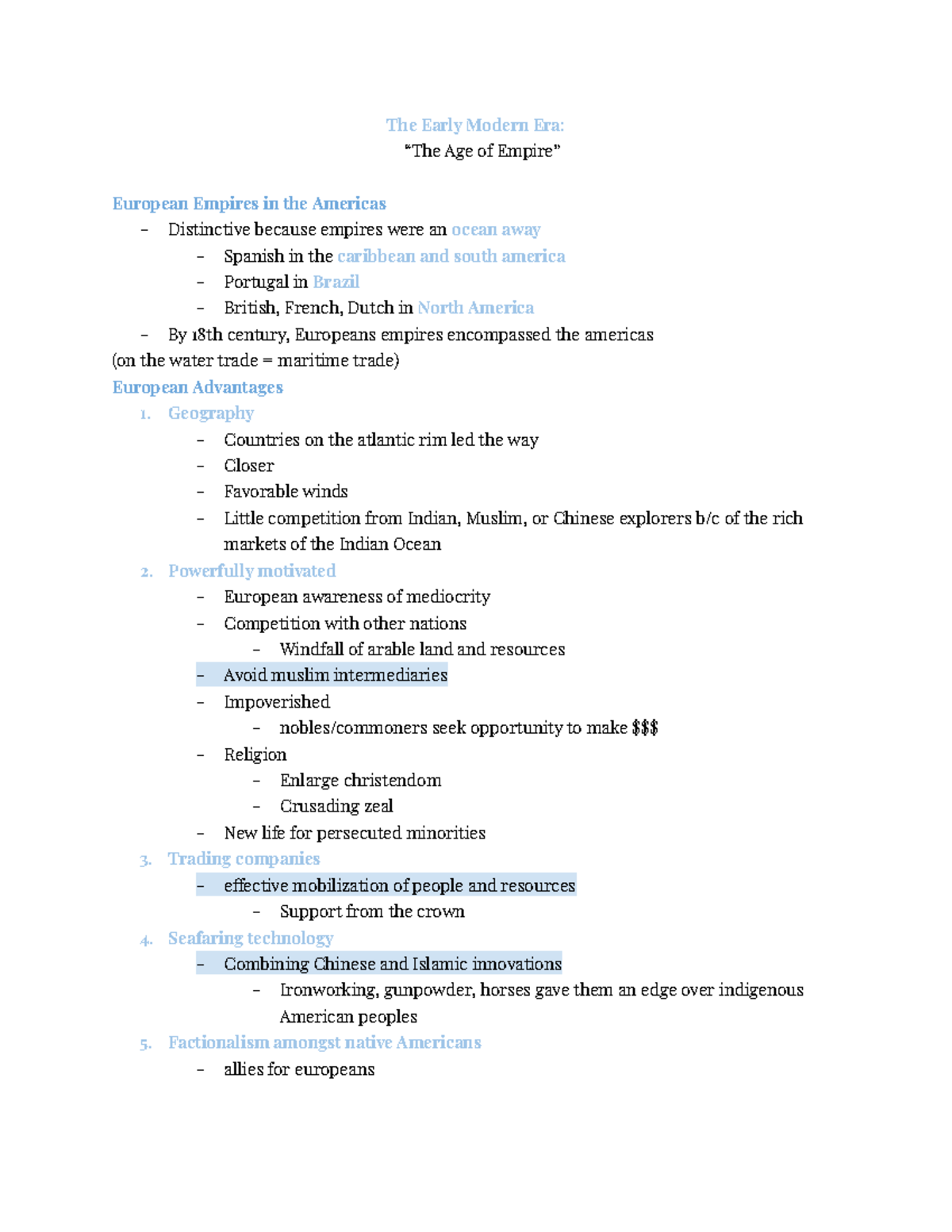 1: The Early Modern Era - The Early Modern Era: “The Age of Empire ...