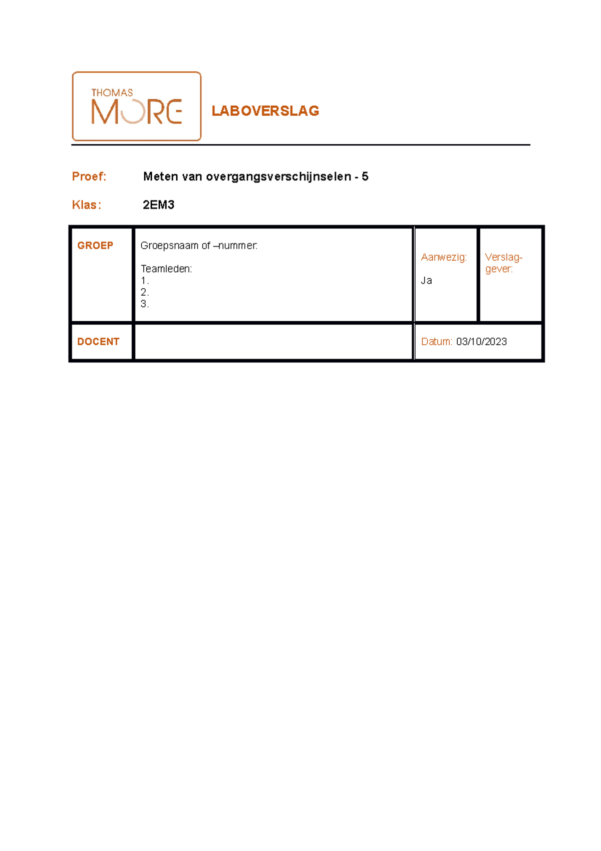 Laboverslag Proef 5 - Meten van overgangsverschijnselen - LABOVERSLAG ...