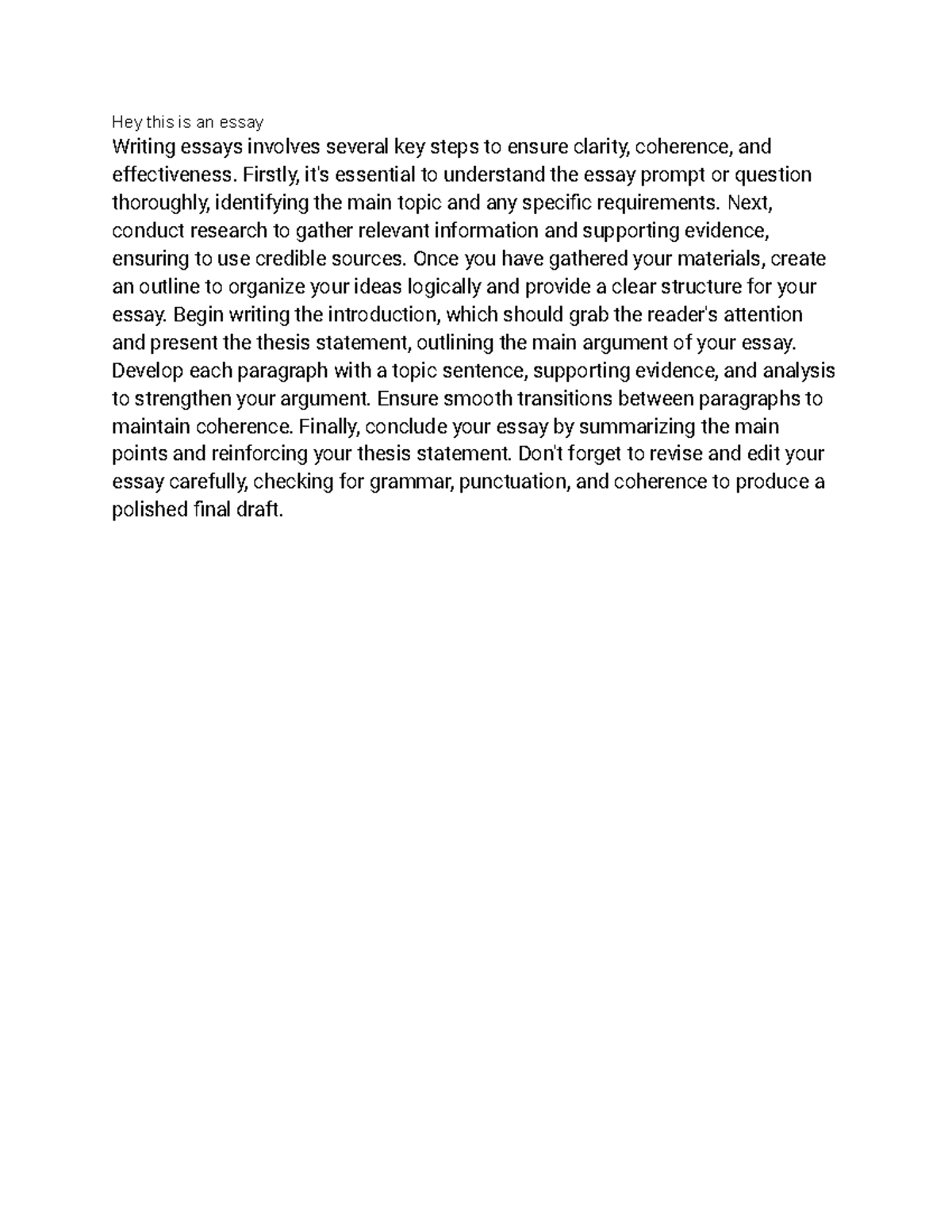 Engl 381 essay work - Hey this is an essay Writing essays involves ...