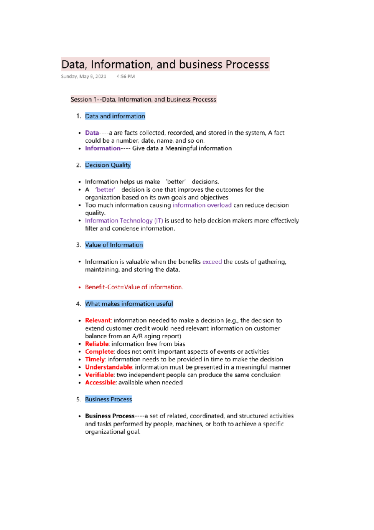 211 - good notes - Data processing : Four basic functions of processing ...